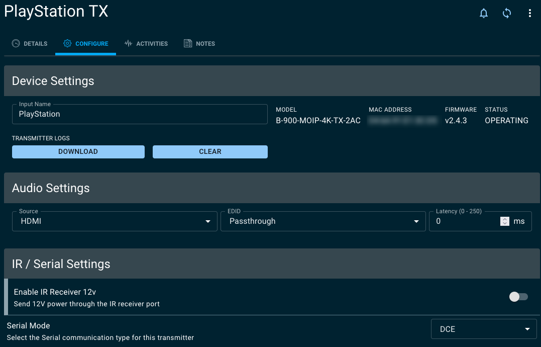 Configuring MoIP Video Transmitters in OvrC