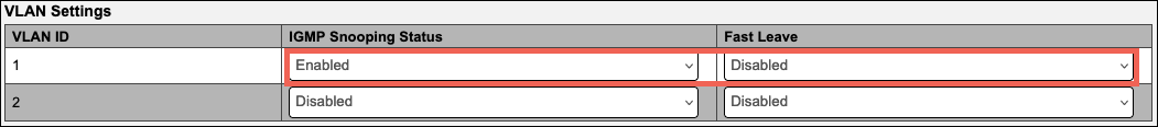 MoIP configuration for Araknis 210/310 Core MoIP (IGMP) switches