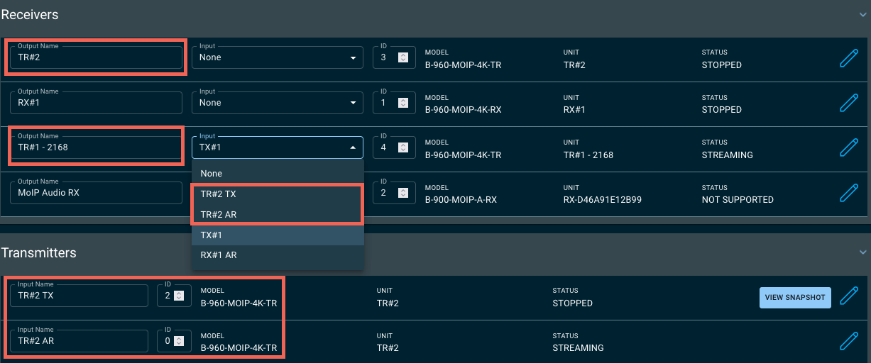 Using B-960 transceivers
